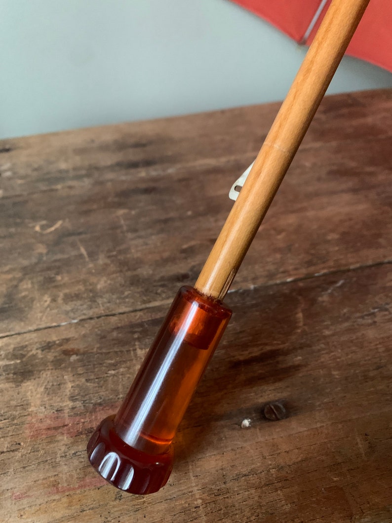 1930s Art Deco Umbrella With Amber Bakelite Handle / Vintage Antique 30 ...