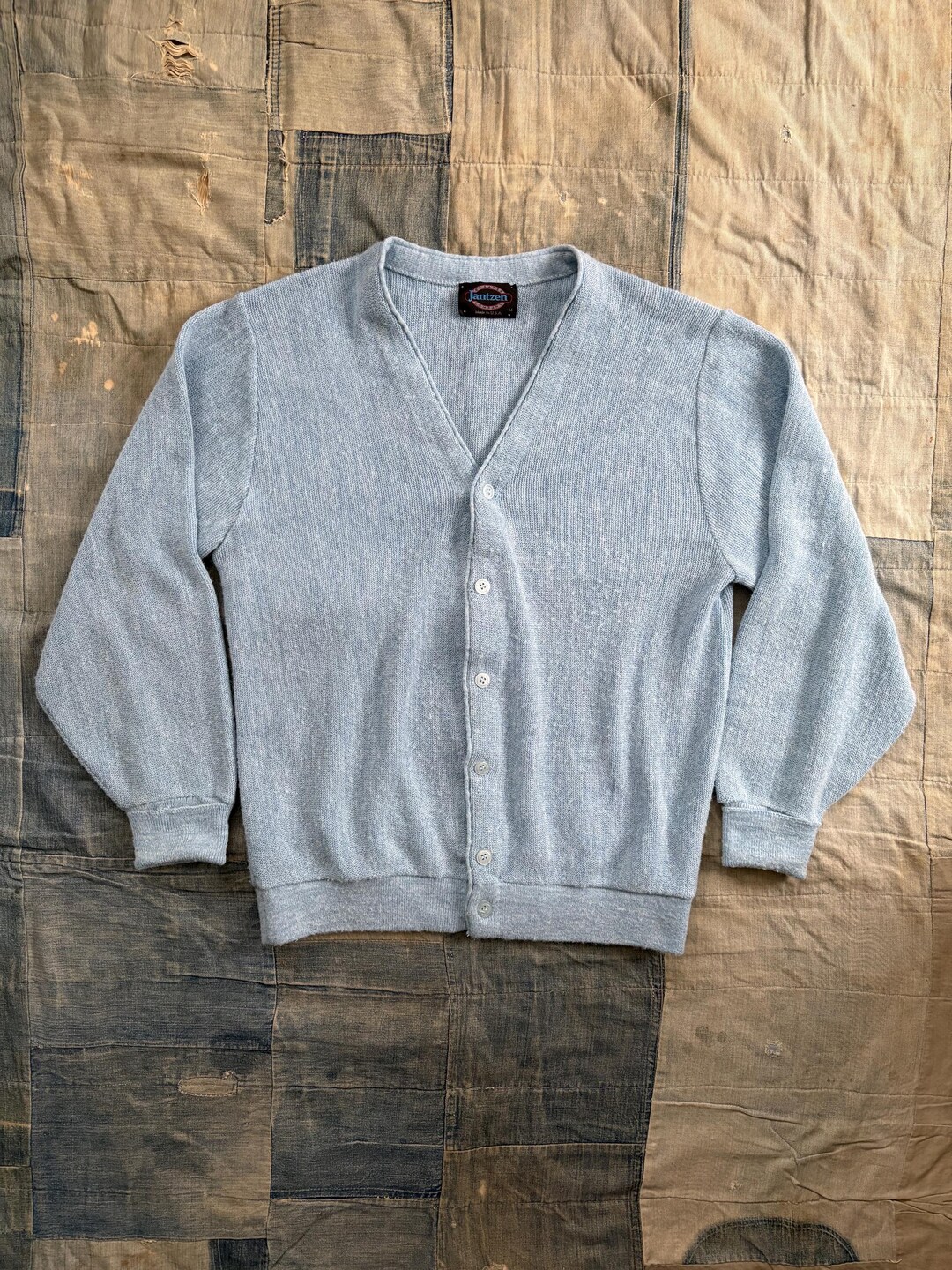 Vintage Jantzen Light Blue Cardigan / 70’s 80’s V Neck Button up ...
