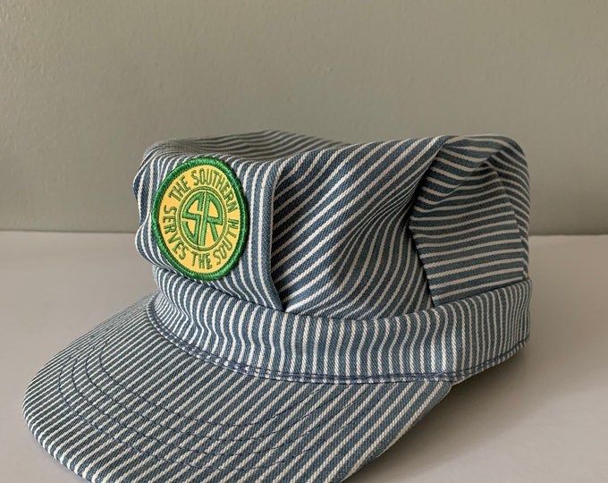 Vintage Southern Railroad Conductors Cap /70s 1970s Pinstriped Train ...
