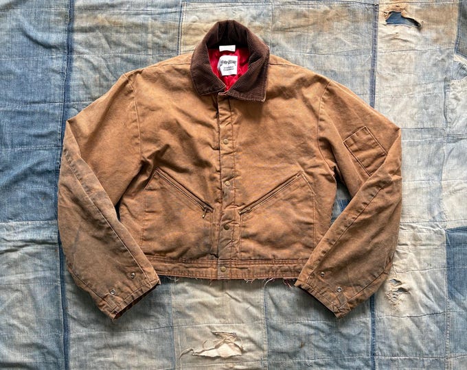 Vintage Insulated Barn Coat Boxy Fit / Cut off Coveralls Jacket Canvas ...