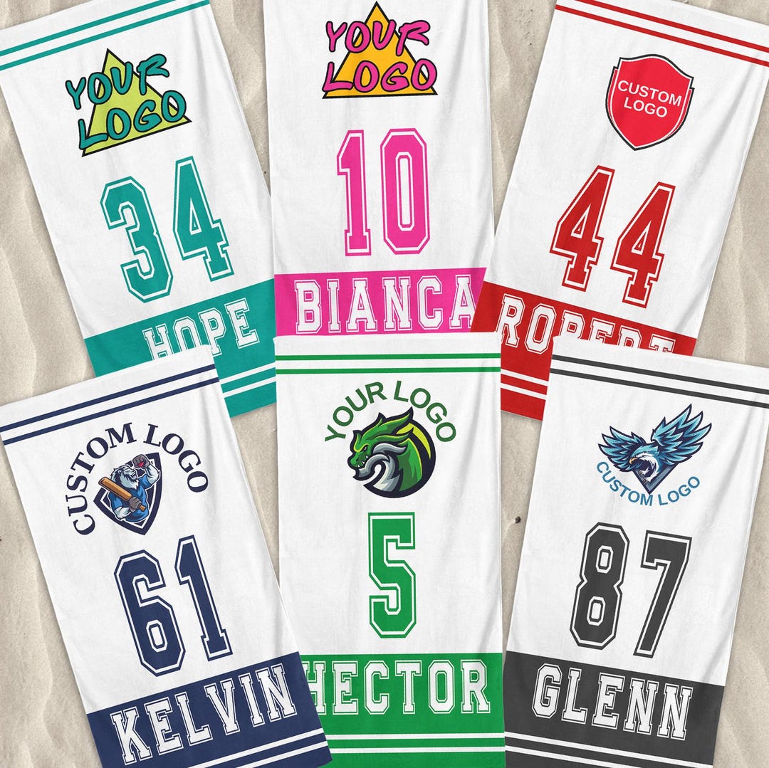 Custom Sports Logo Beach Towel,personalized Summer Gift - Etsy