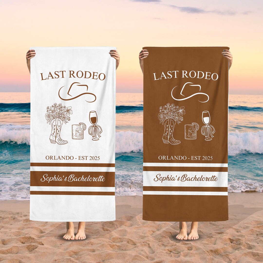 Last Rodeo Bachelorette Beach Towel:personalized Cowgirl Party Gift - Etsy