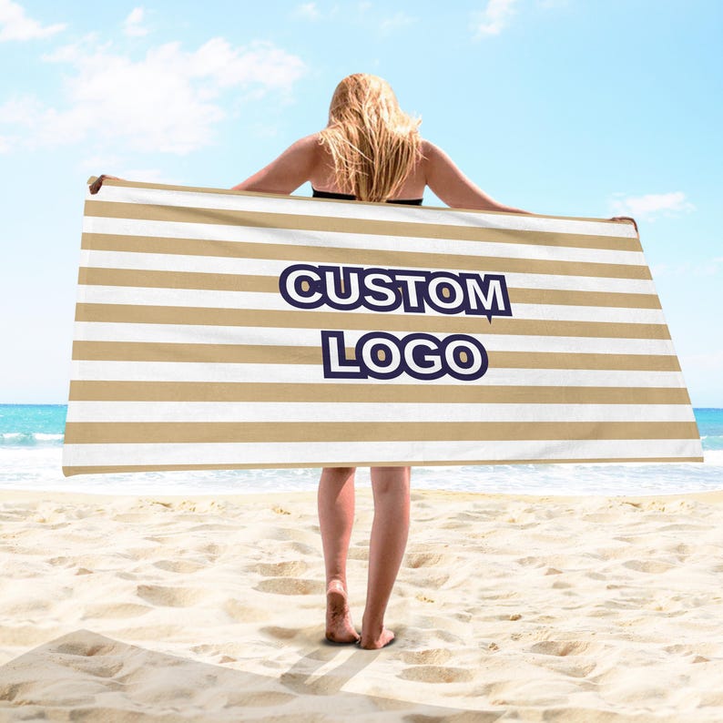 Customizable Logo Beach Towel,personalized Team Gift - Etsy