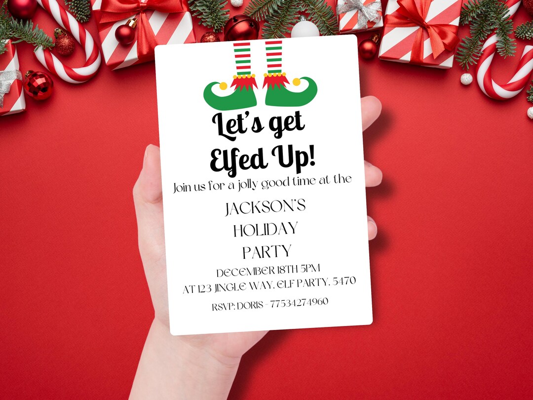 Editable "let's Get Elfed Up" Christmas Party Invitation (digital ...