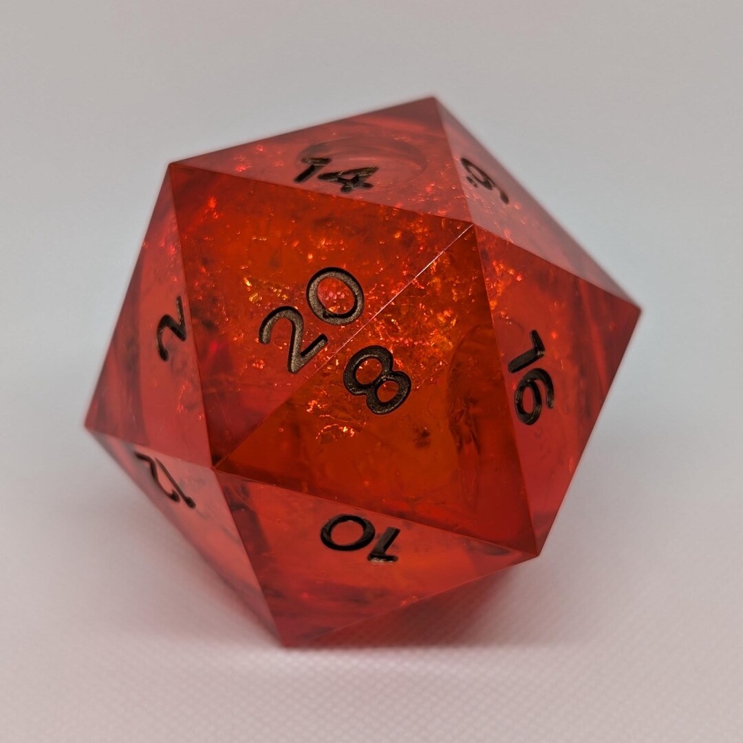 Rough Cuts - Reforged Ruby D20 62mm Liquid Core - Etsy