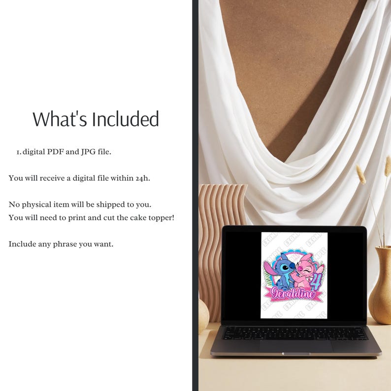 Printable Stitch Cake Topper Lilo and Stitch Birthday Decor Digital ...