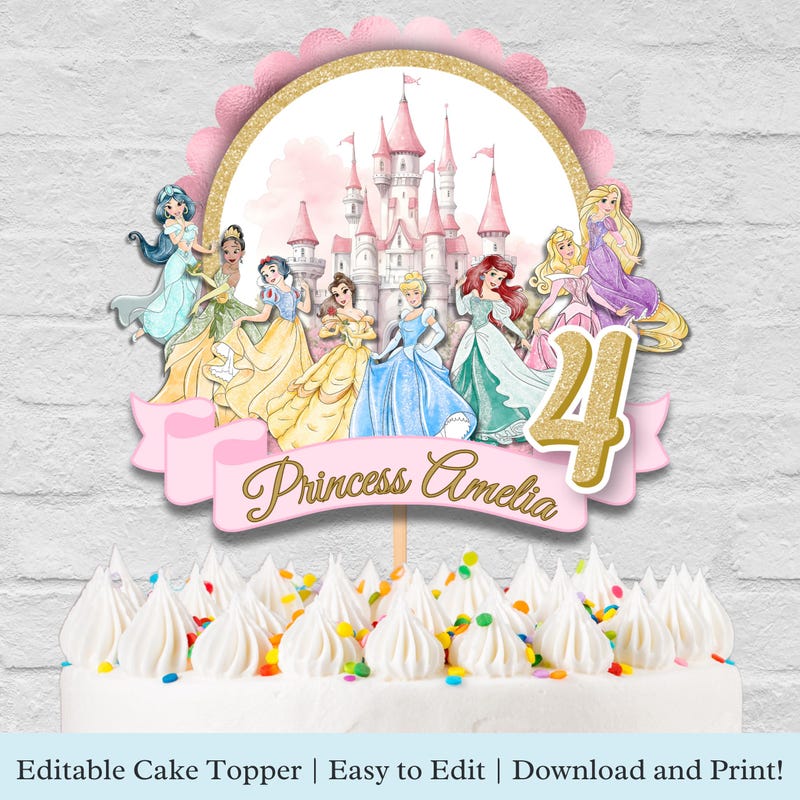 Princess Cake Toppers - Etsy