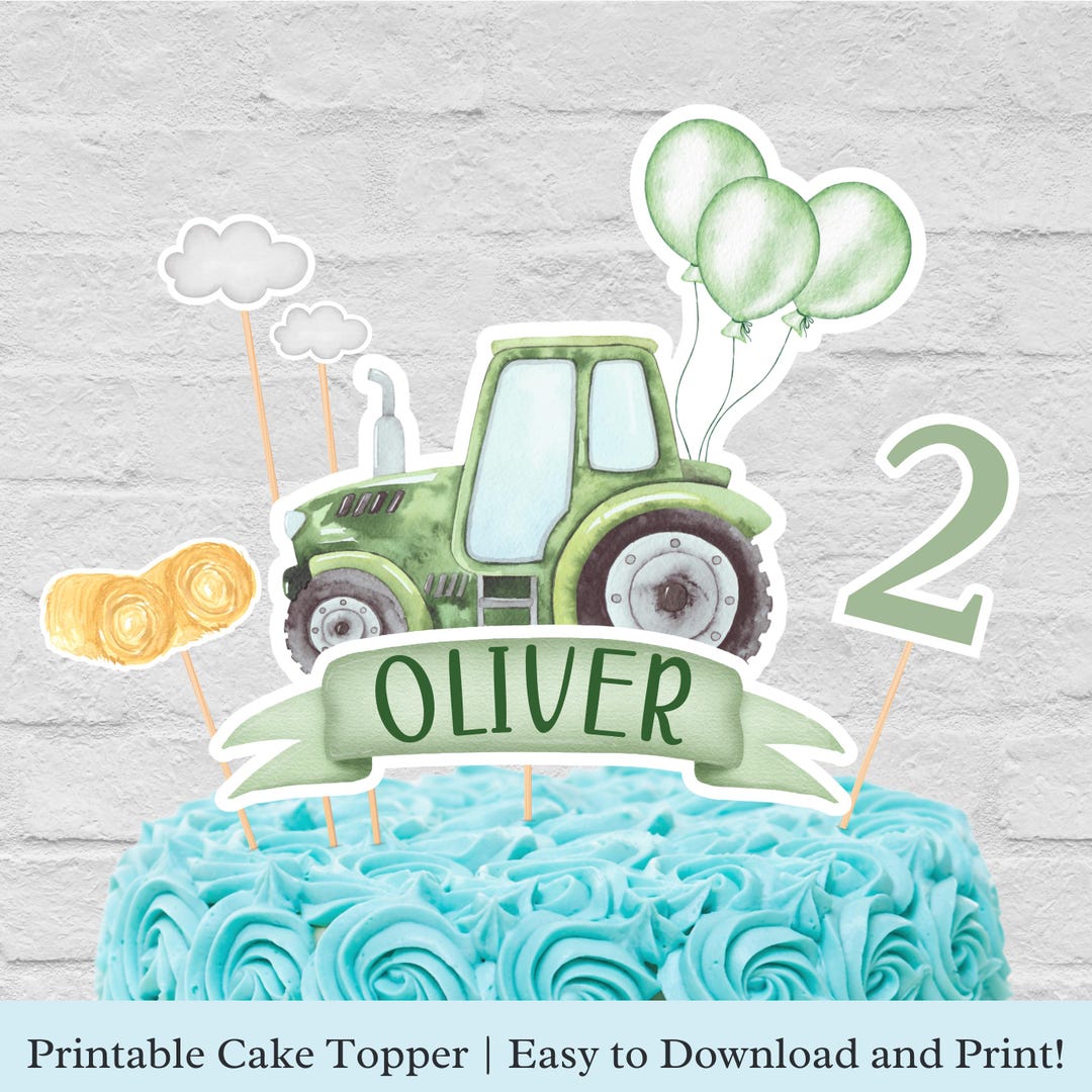 Traktor Cake Topper druckbarer Traktor Geburtstag Cake Topper charmante ...