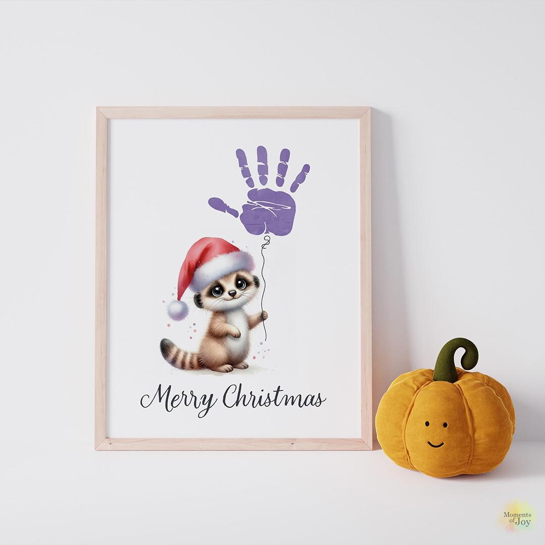 Handprint Christmas Artwork – DIY Meerkat Design for Kids, Gift Idea ...