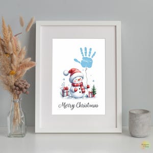 Handprint Christmas Artwork – DIY Snowman Design for Kids, Gift Idea ...