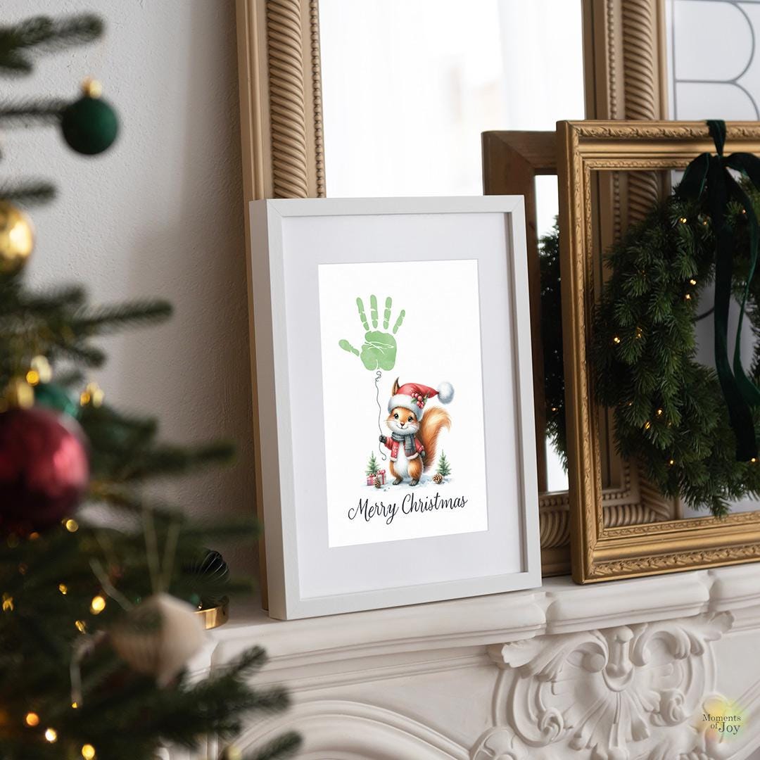 Handprint Christmas Artwork – DIY Squirrel Design for Kids, Gift Idea ...