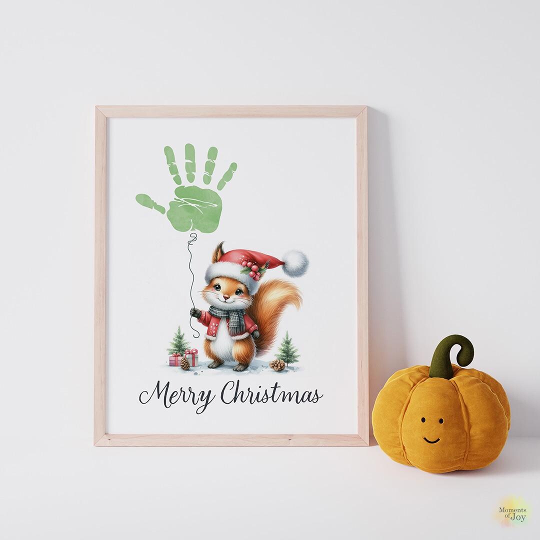 Handprint Christmas Artwork – DIY Squirrel Design for Kids, Gift Idea ...