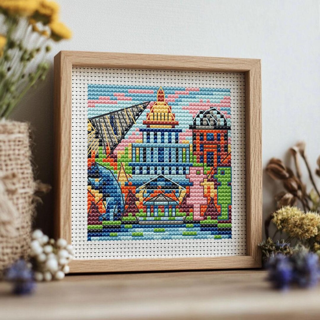 Modern Cross Stitch Pattern of Denver Skyline | Instant PDF Download - Etsy