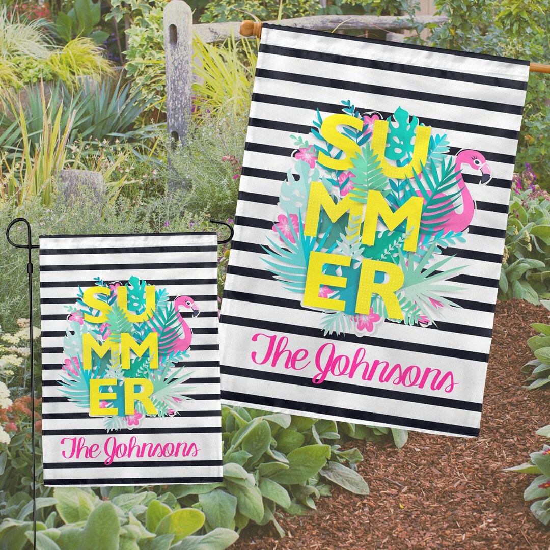 Personalized Summer Garden Flag, Custom Garden House Flag, Outdoor ...