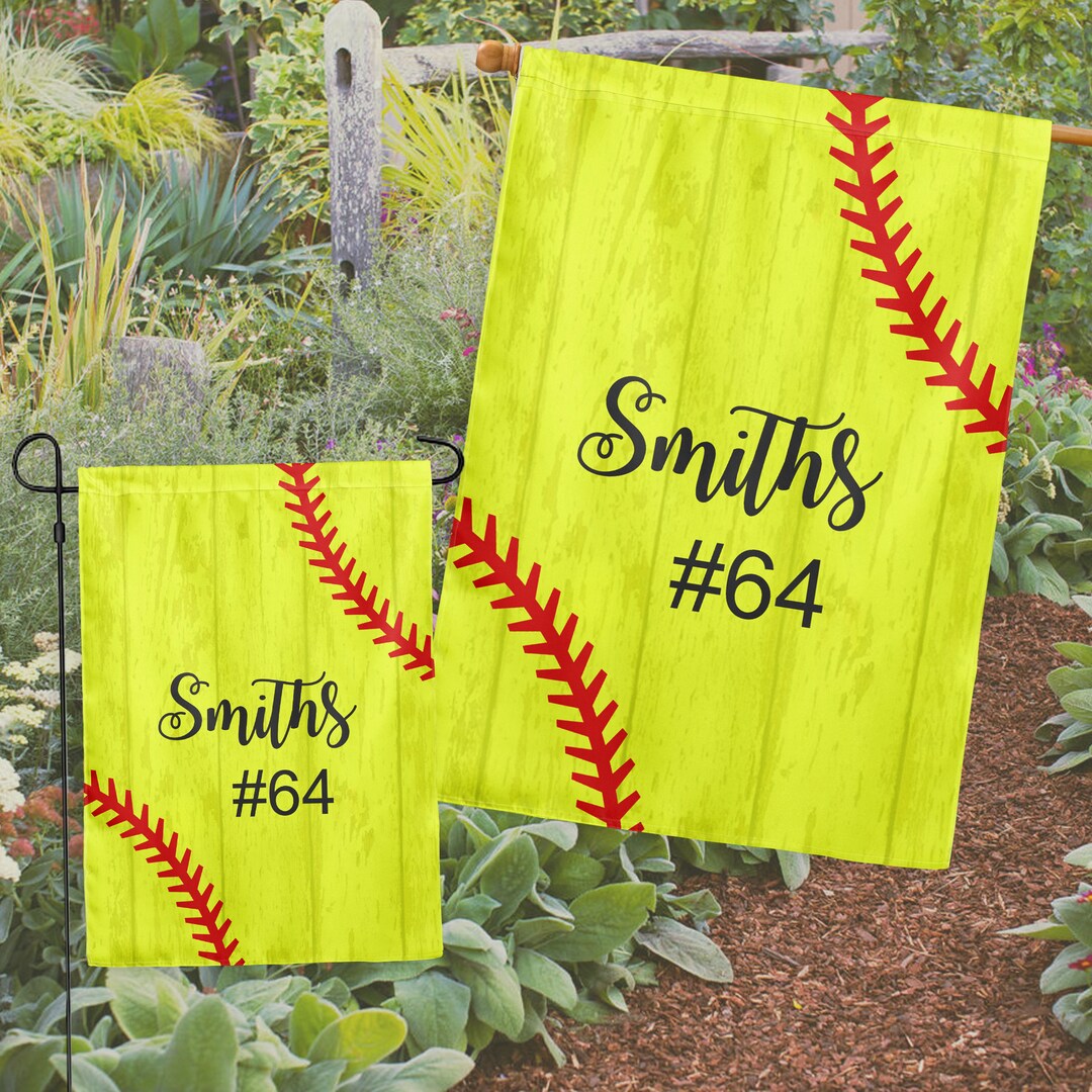 Custom Softball Sports Team Garden Flag, Personalized Yard Decor (12" X ...