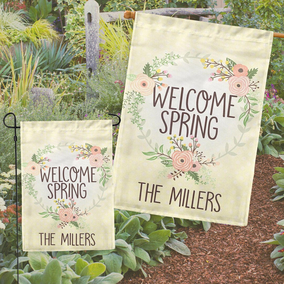 Personalized Welcome Spring Garden Flag Custom Garden House - Etsy