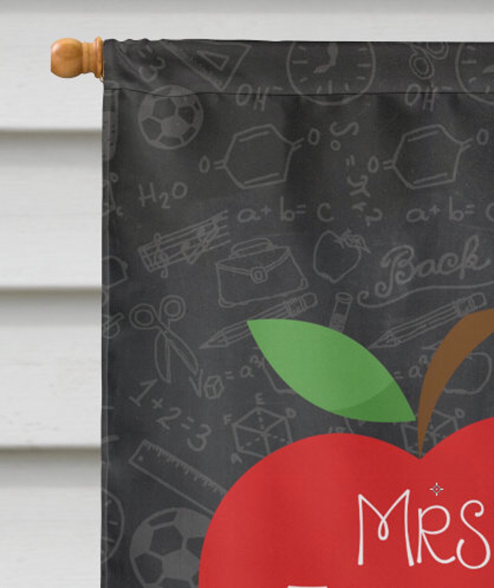 Teacher Apple Classroom Custom Wreath House Flag 24 X - Etsy
