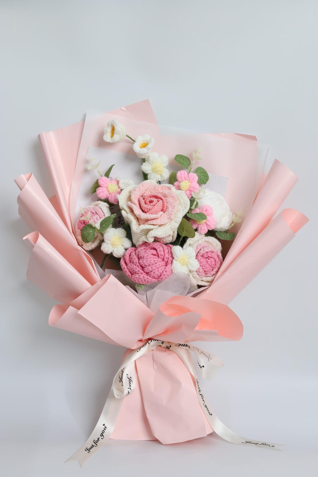 Handmade Rose Flowers, Crochet Flowers Bouquet, Mother's Day Gift ...