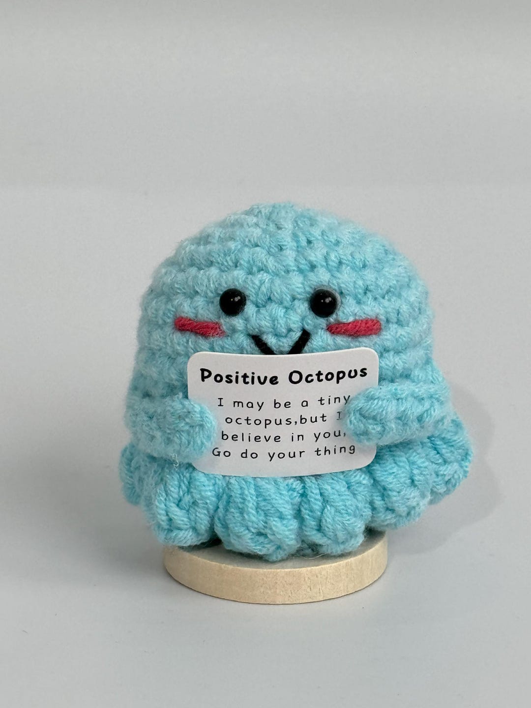 Crochet Emotional Support Octopus, Cute Handmade Positive Octopus ...