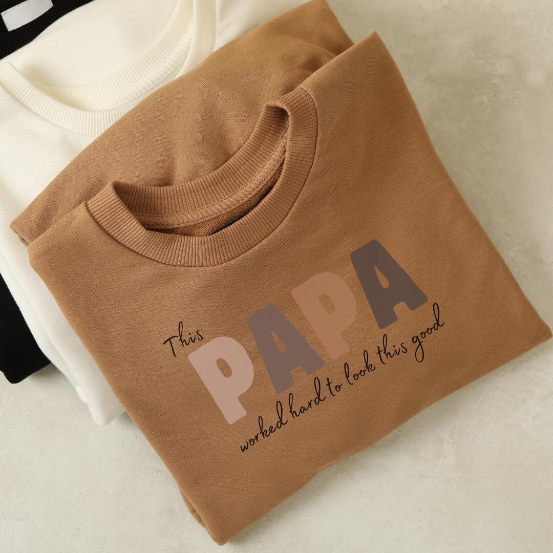 Papa Sweatshirt Funny, This Papa Worked Hard Shirt, Grandpa Gift ...