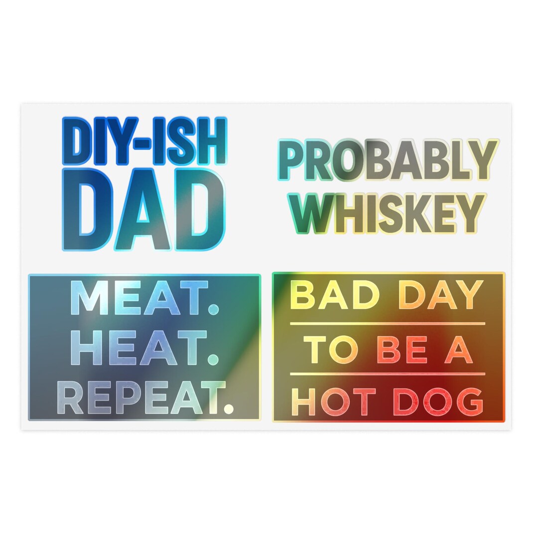 Funny Dad Joke Sticker Pack: Diy-ish Humor, Eco-solvent Print - Etsy