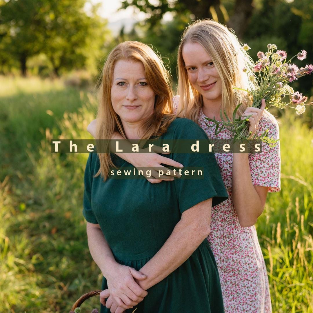 The Lara Dress/pdf Sewing Pattern/cottagecoredress/size 34-48 Eu ...