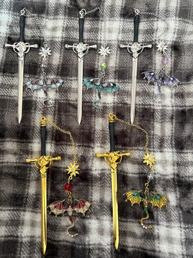 Sword and Dragon Bookmark - Etsy UK
