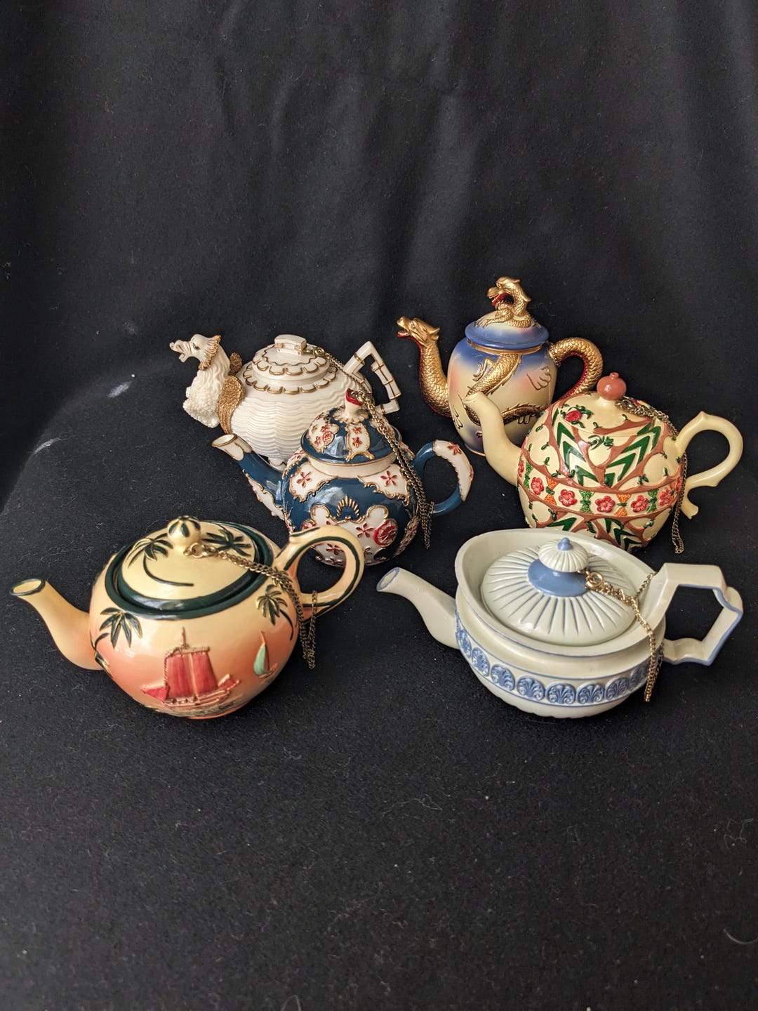 Collection (6) of Vintage Nini Resin Teapots - Etsy