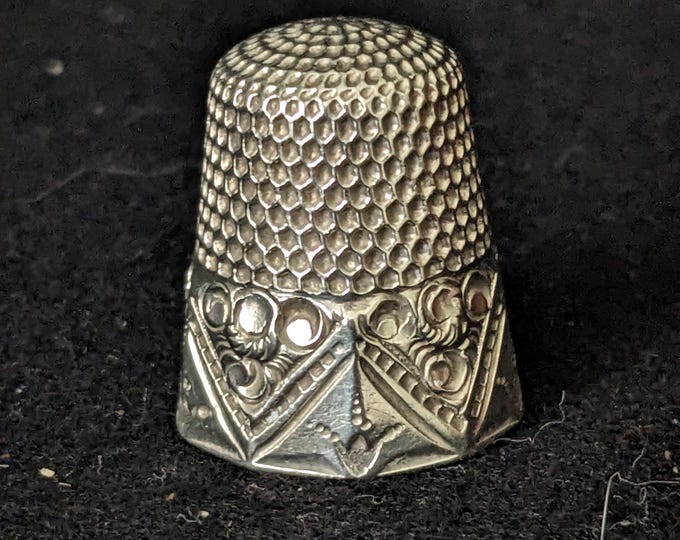 Antique Sterling Silver Thimble With Detailed Metalwork Size 10 - Etsy