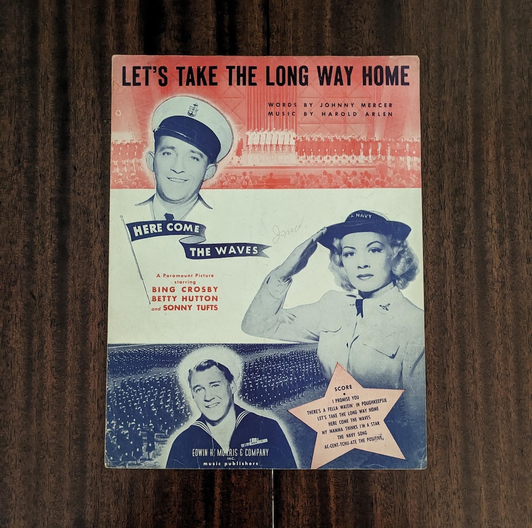 Vintage 1940s Sheet Music "let's Take the Long Way Home" by Bing Crosby ...