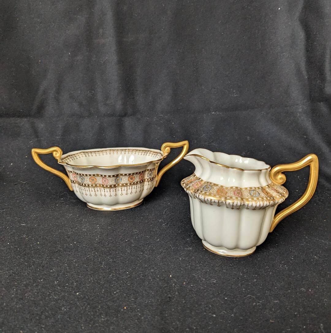 Antique Willets Belleek Creamer and Soup Bowl Pair - Etsy