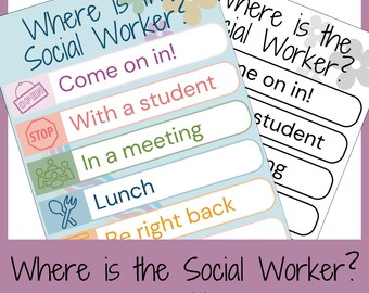 Where is the Counselor? EDITABLE Door Sign/poster | Groovy Boho ...