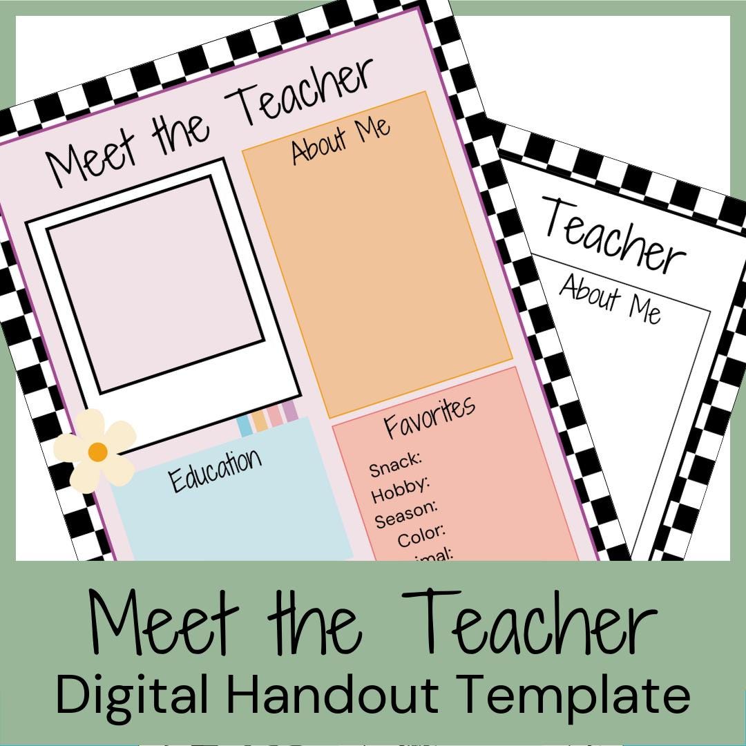 Meet the Teacher | Introduce Yourself | Editable Digital Handout ...