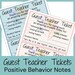 Guest Teacher Tickets | Positive Behavior Notes | PDF | Parent | Social ...