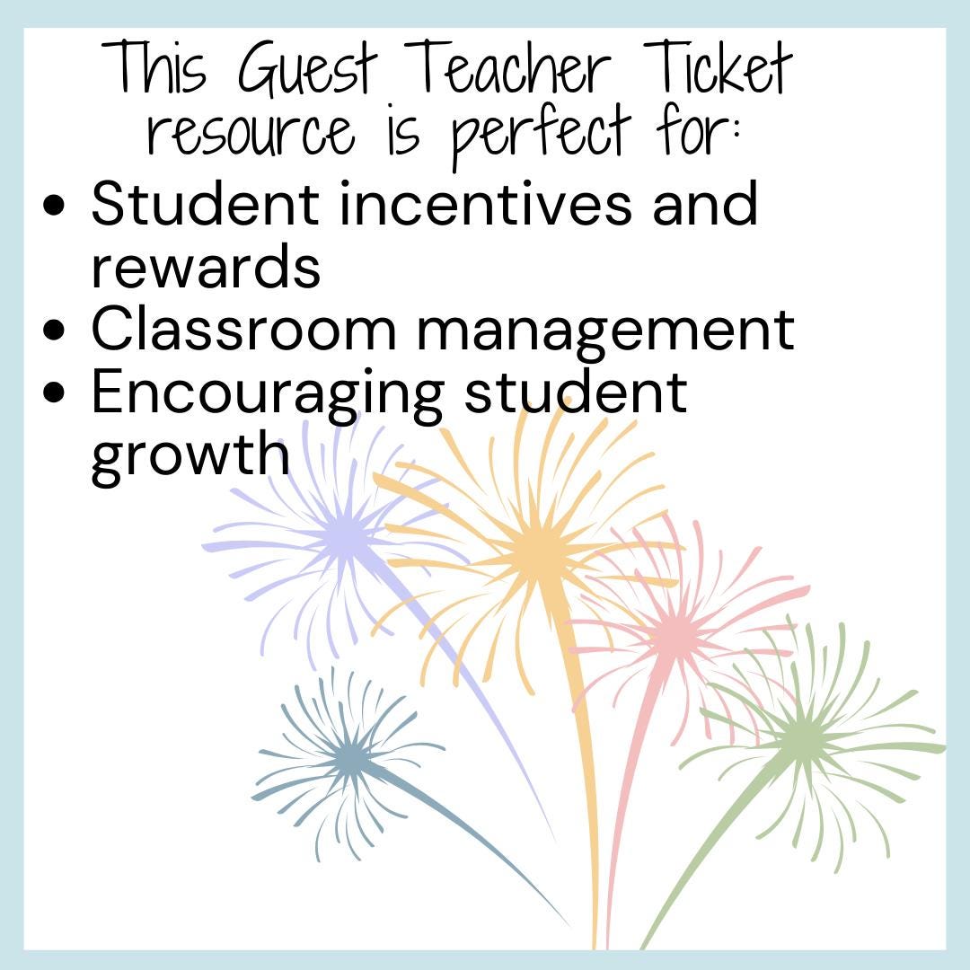 Guest Teacher Tickets | Positive Behavior Notes | PDF | Parent | Social ...