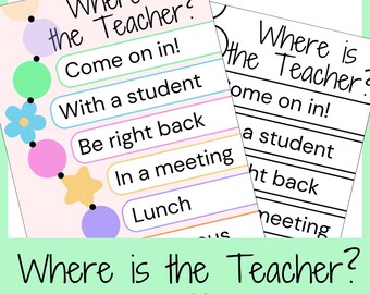 Where is the Social Worker? EDITABLE Door Sign/poster | Groovy Boho ...