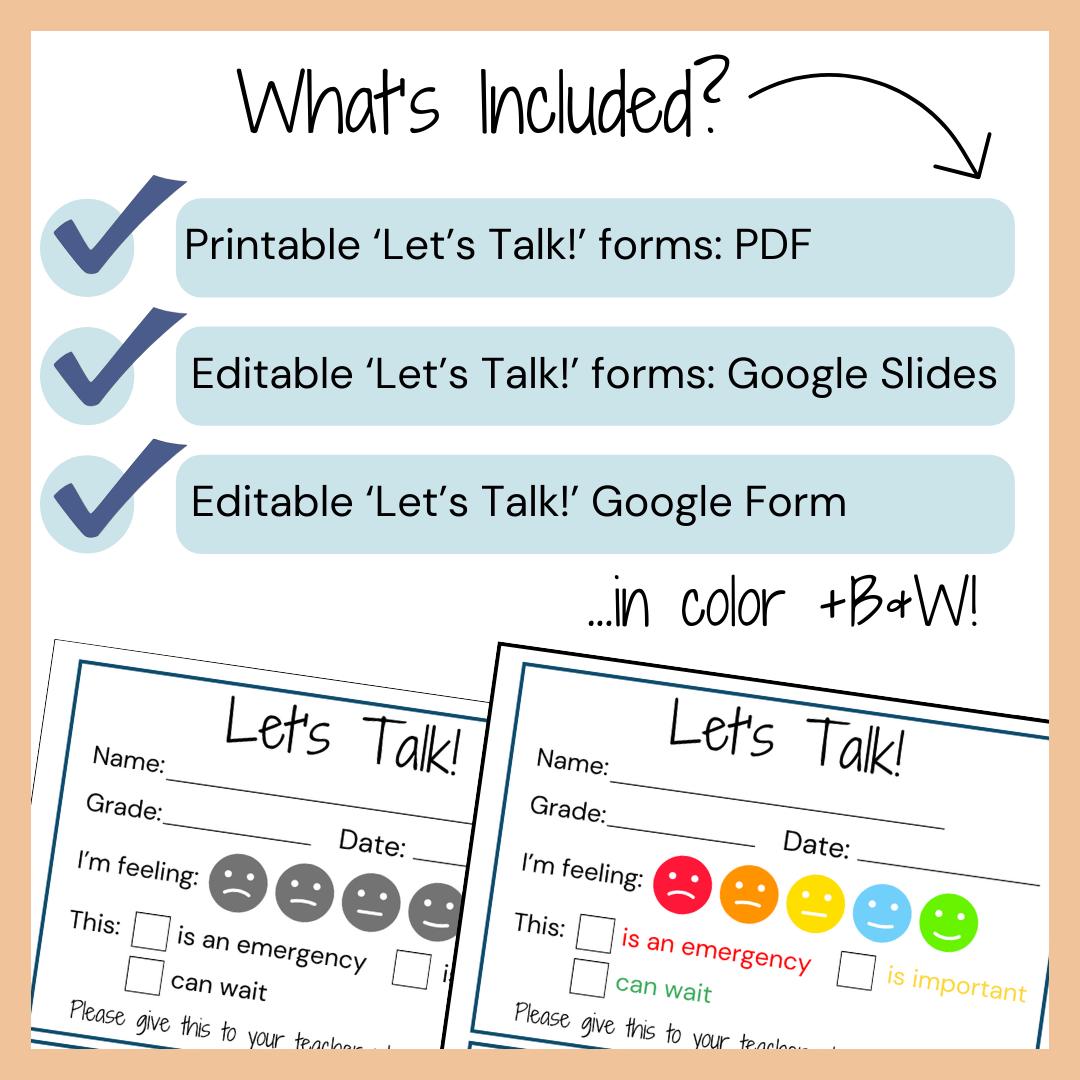 Let's Talk! | Meeting Request Form | PDF + Digital + Google Form ...