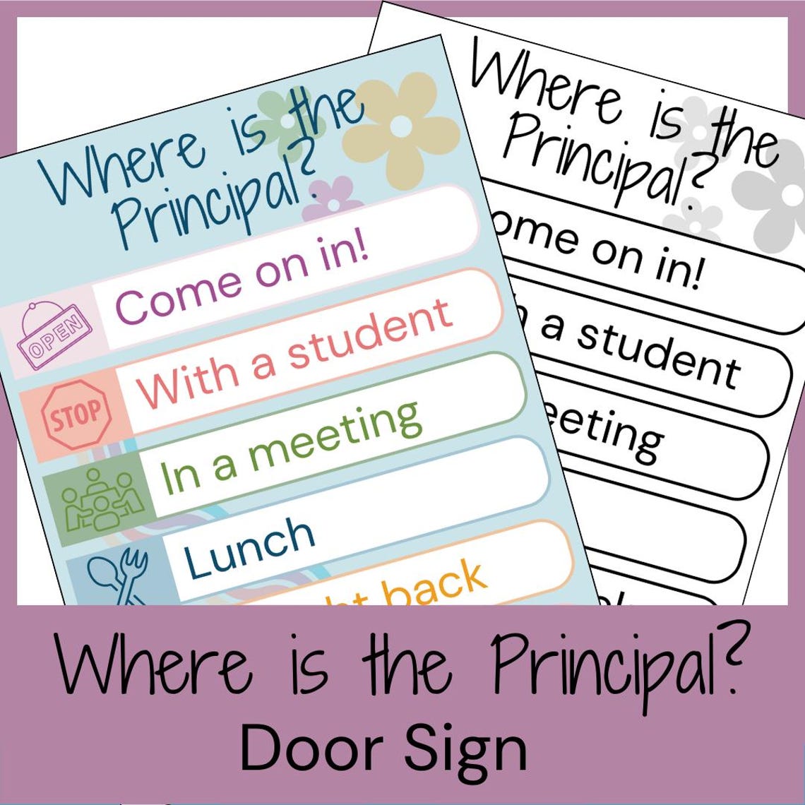 Where is the Principal? EDITABLE Door Sign/poster | Groovy Boho ...