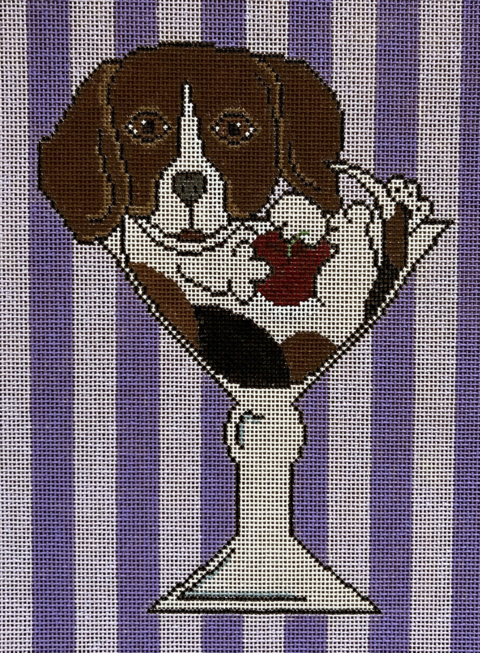 The Boozy Beagle- Hand Painted Needlepoint Canvas - Etsy