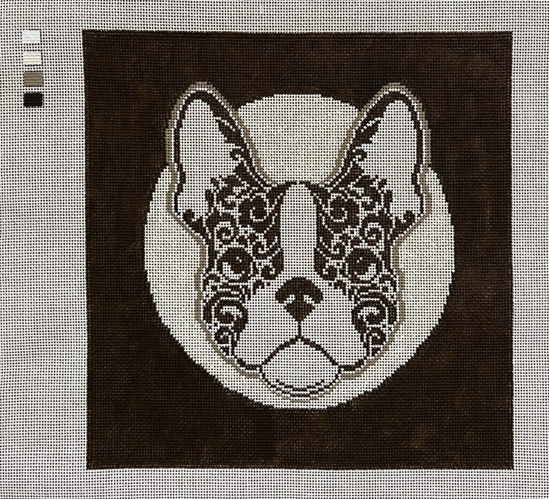 Ornamental French Bulldog- Hand Painted Needlepoint Canvas - Etsy