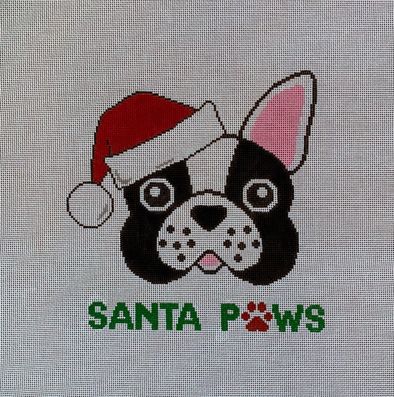 Santa Paws- Christmas Hand Painted Needlepoint Canvas - Etsy