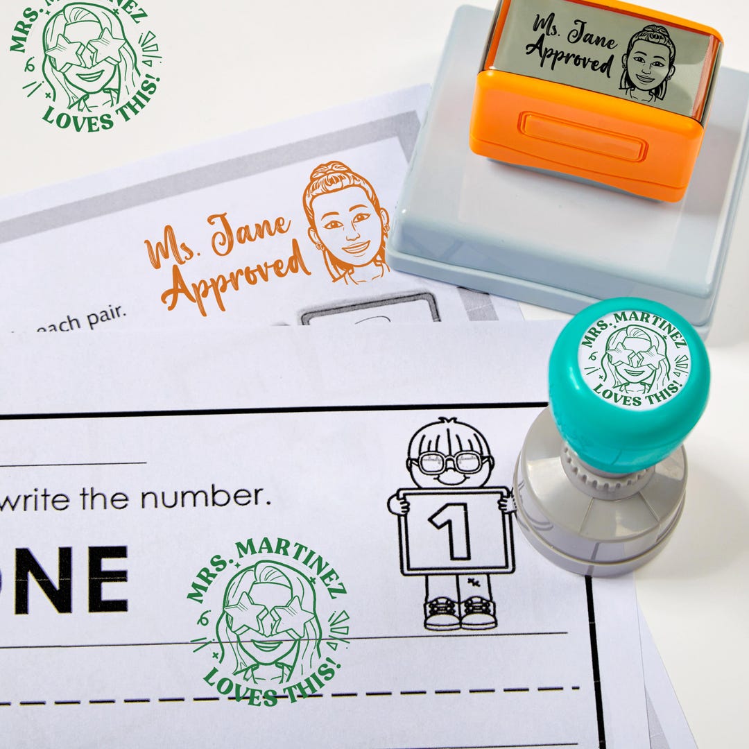 Personalized Bitmoji Stamp Gift, Custom Bitmoji Teacher Stamp ...