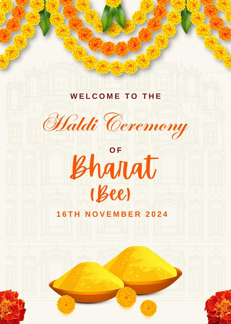 Personalised Haldi Welcome Sign by Pooja, Mayoun Signs, Vidhi Ceremony ...