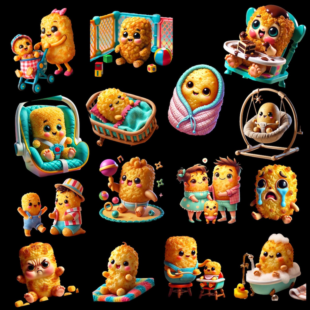 Tater Tot Baby PNG Stickers, 4 Inch Digital Download, Transparent ...