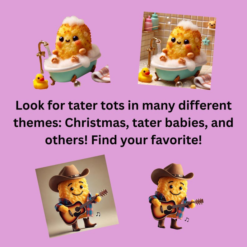 Tater Tot Stickers PNG – Dressed for the Occasion, 15 Downloadable ...
