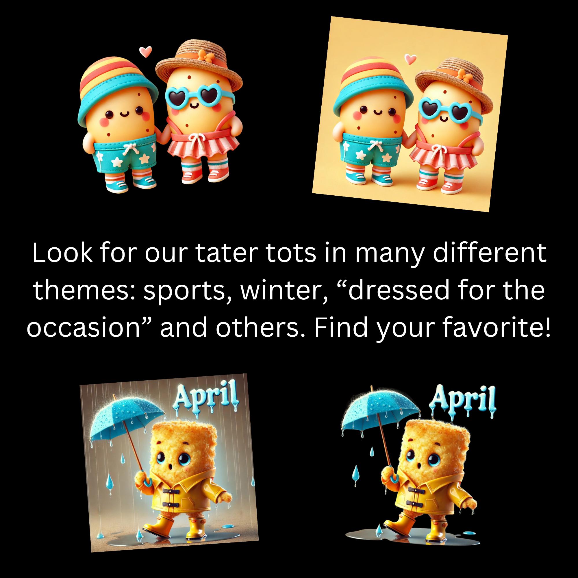 Tater Tot Baby PNG Stickers, 4 Inch Digital Download, Transparent ...