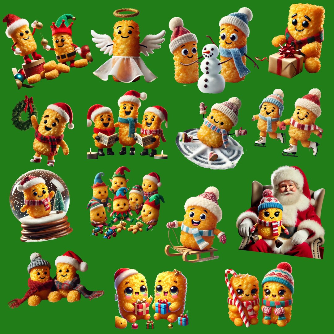 Christmas PNG Stickers – Tater Tot Holiday Clipart, Winter Download ...