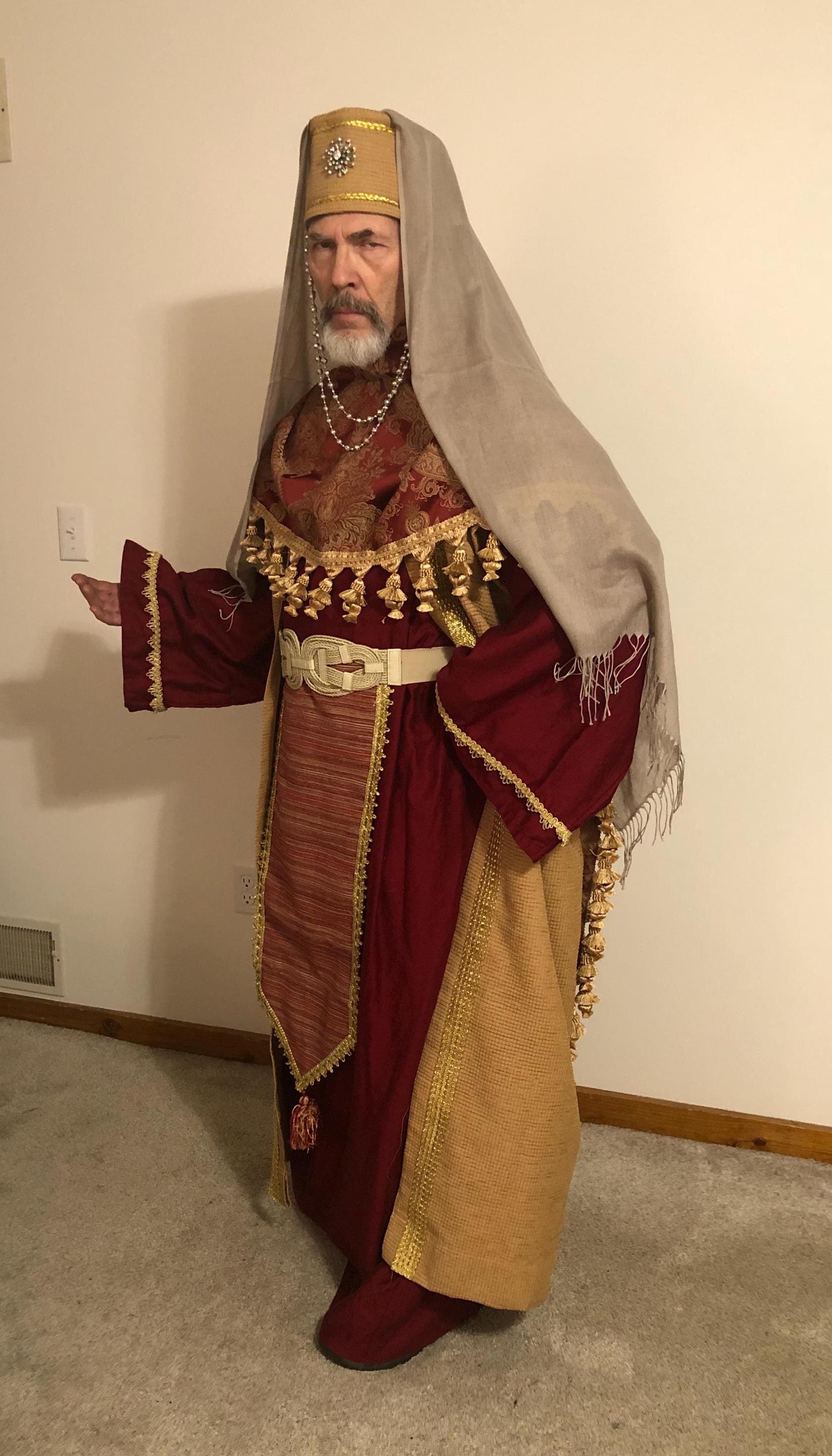 Wisemen Men’s Costume Maroon Bible King Magi Purim Xerxes Nativity ...