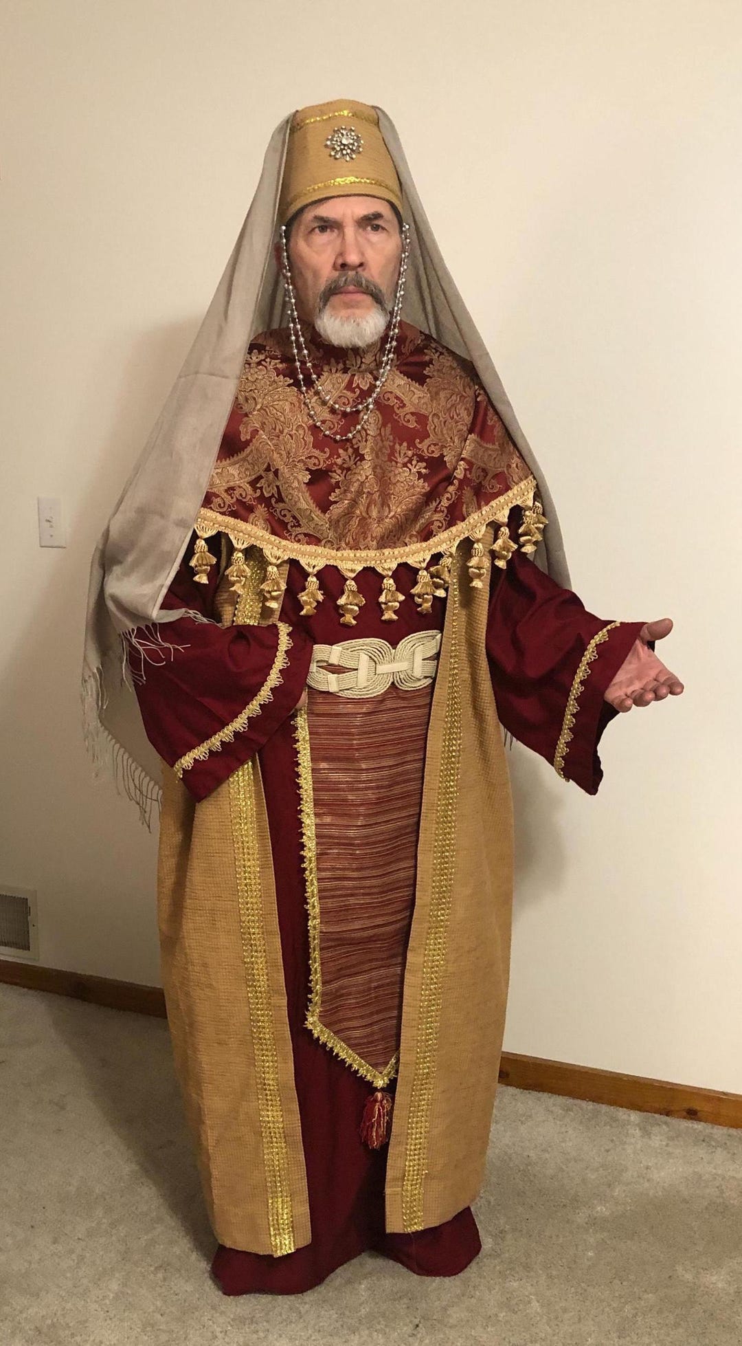 Wisemen Men’s Costume Maroon Bible King Magi Purim Xerxes Nativity ...