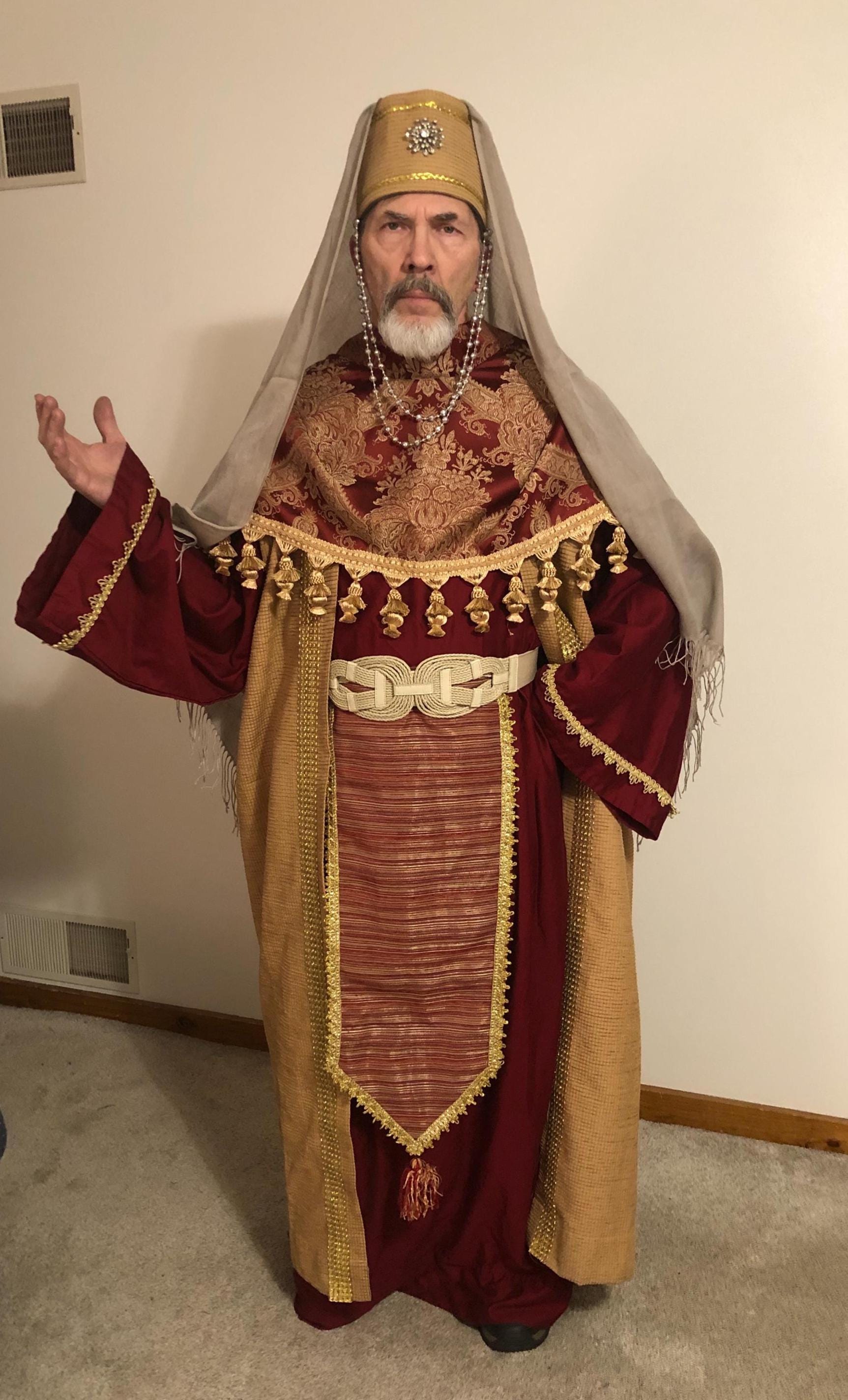 Wisemen Men’s Costume Maroon Bible King Magi Purim Xerxes Nativity ...